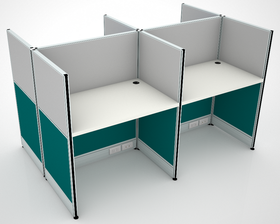 Stance Prospect Multi-Seater Office Cubicle & Workstation w/ Desk ...