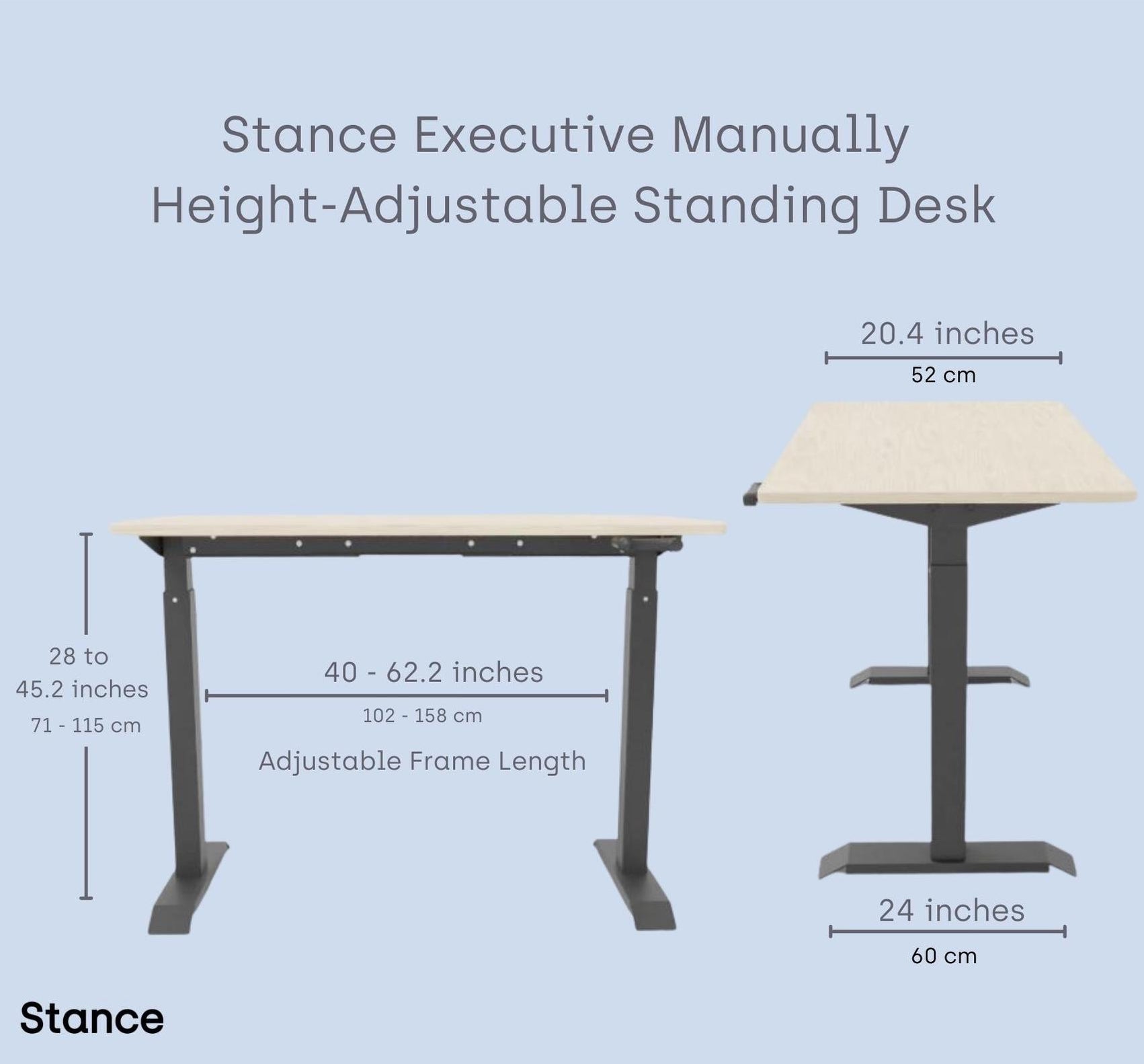 Stance Executive Manually Height-Adjustable Standing Desk ...